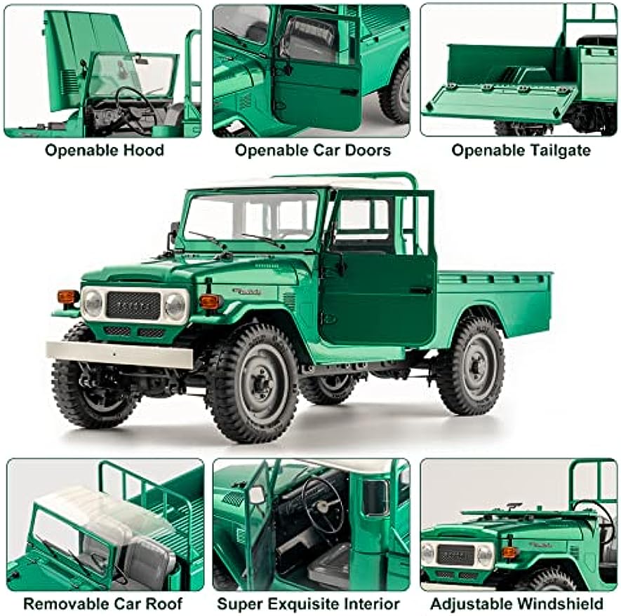 BEEZRC FMS 1/12 RC Crawler Toyota FJ45 Official RTR Green 2.4GHz 4WD ...